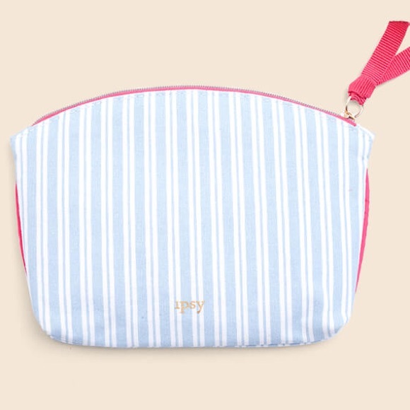 ipsy | Bags | 525 Ipsy Blue White Striped Makeup Pouch | Poshmark